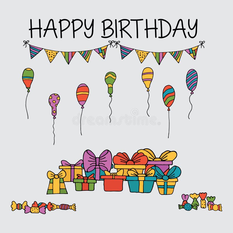 Birthday Invitation Card Sets Template Stock Illustration ...