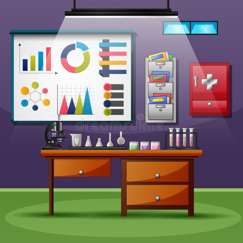 Health Laboratory Room with Glassware and Equipment for Experiments ...