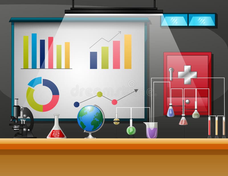 Health Laboratory Room with Table Full of Instruments for Scientific ...