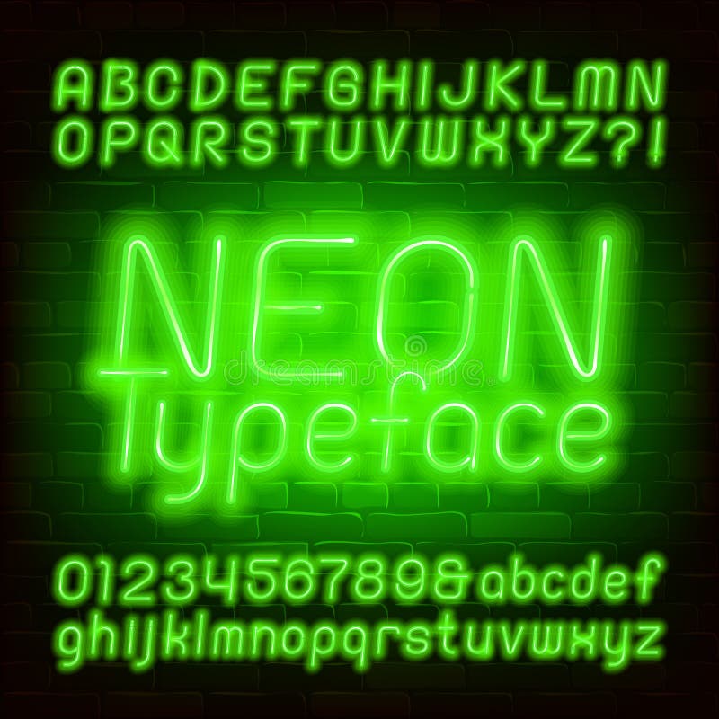 Green neon Party word. stock illustration. Illustration of text - 221663569