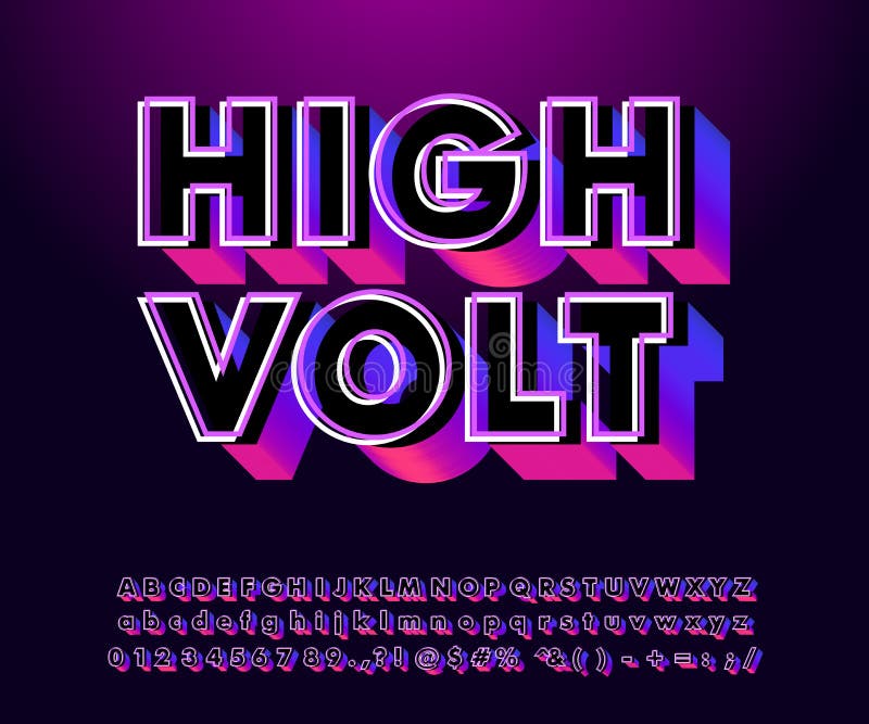 Electric Font Design for Sticker Project Stock Vector - Illustration of ...