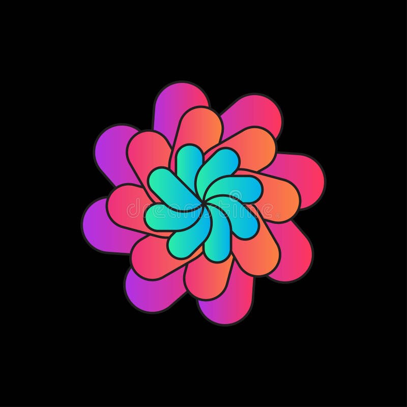 Mandala Flower Color Gradation Pattern Stock Illustration ...