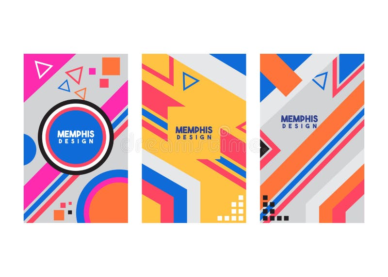 Memphis Style Background Template Design Stock Illustration ...