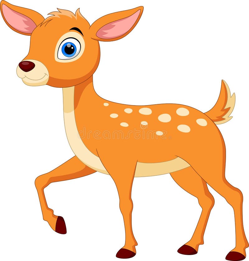 Cute deer cartoon stock illustration. Illustration of isolated - 47108594