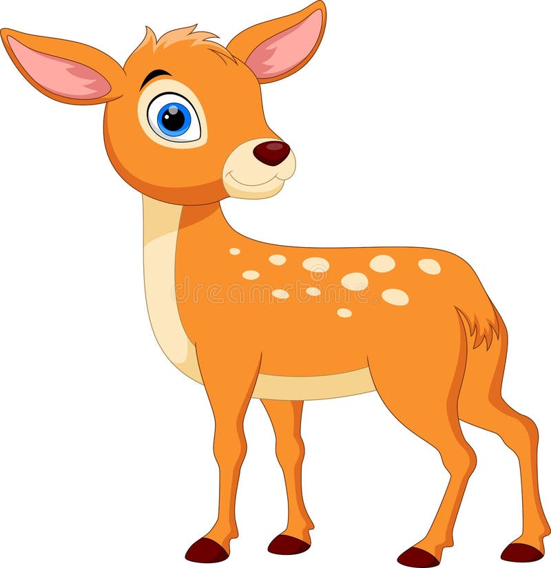 Cute deer cartoon stock illustration. Illustration of isolated - 47108594