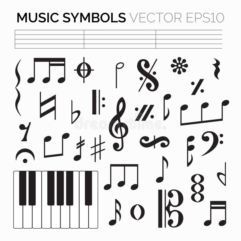 Isolated Music Symbols and Signs Stock Vector - Illustration of piano ...