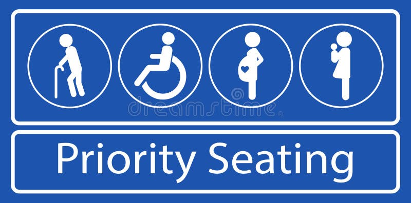 Set of Priority Seating Sticker or Label, for Mass Rapid Transit or ...