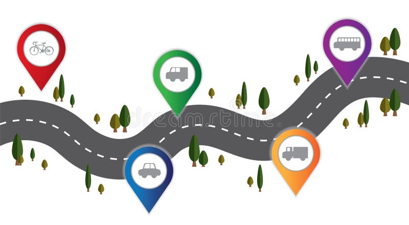 Vector Transport on the Road and Route Infographic Stock Vector ...