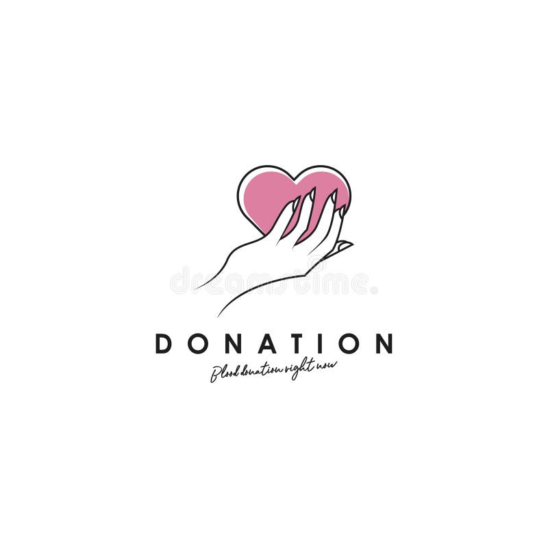 Donation Logo Design, Template, Vector. Holding Hand Giving Donation ...