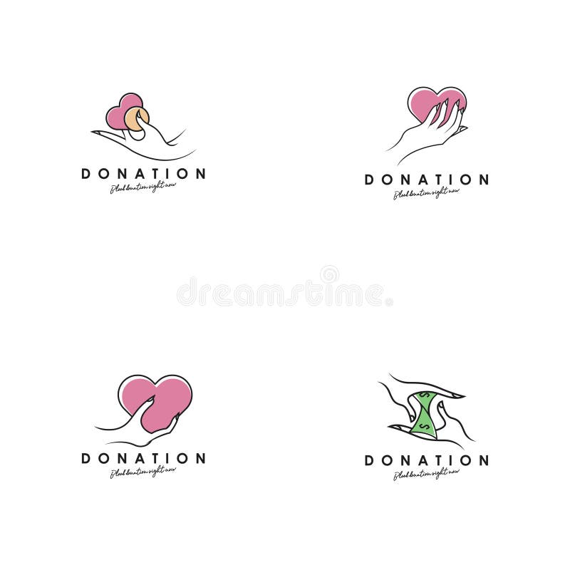 Donation Logo Design, Template, Vector. Holding Hand Giving Donation ...