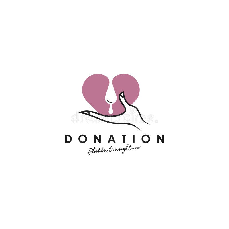 Donation Logo Design, Template, Vector. Holding Hand Giving Donation ...