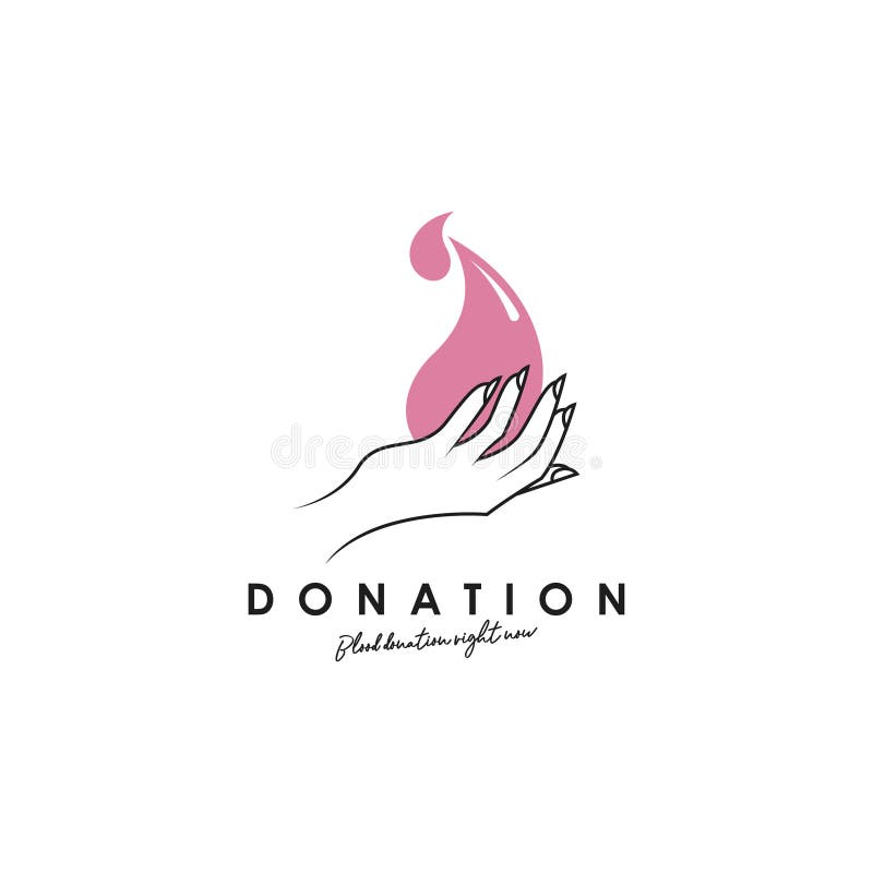 Donation Logo Design, Template, Vector. Holding Hand Giving Donation ...