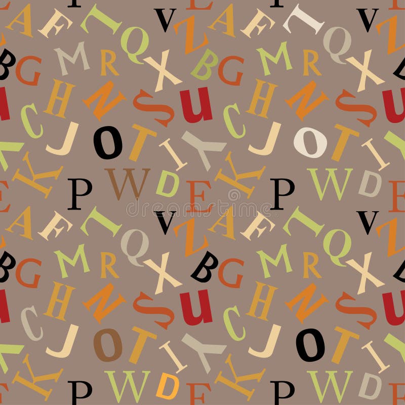 Abc ALPHABET ABSTRACT Textile Design Seamless Pattern Background Stock ...