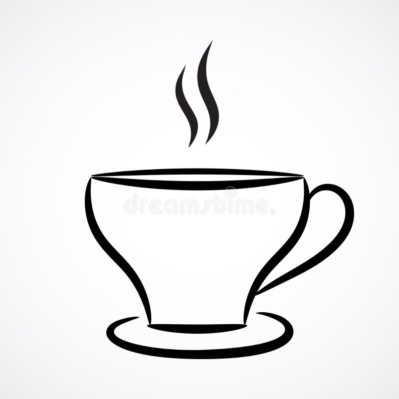 Contour Illustration of Tea Cup. Vector Design. Stock Vector ...