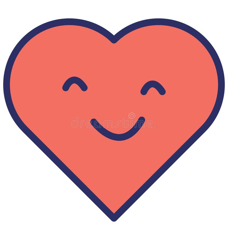 Heart Smiley Isolated Vector Icon that Can Be Easily Modified or Edit ...