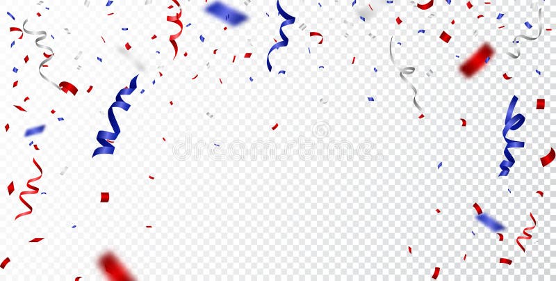 Red and Blue Confetti , Isolated on Transparent Background Stock Vector ...