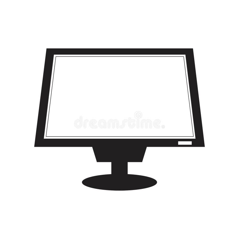Old Monitor Silhouette Logo Concept Stock Illustration - Illustration ...