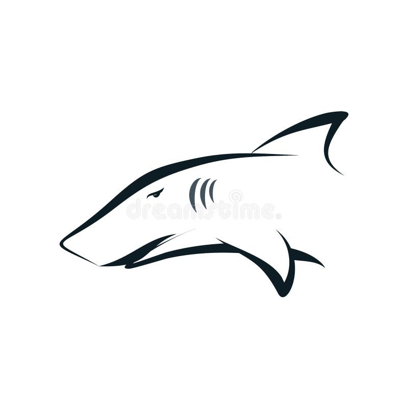 Simple Shark Head Silhouette Illustrations Stock Illustration ...