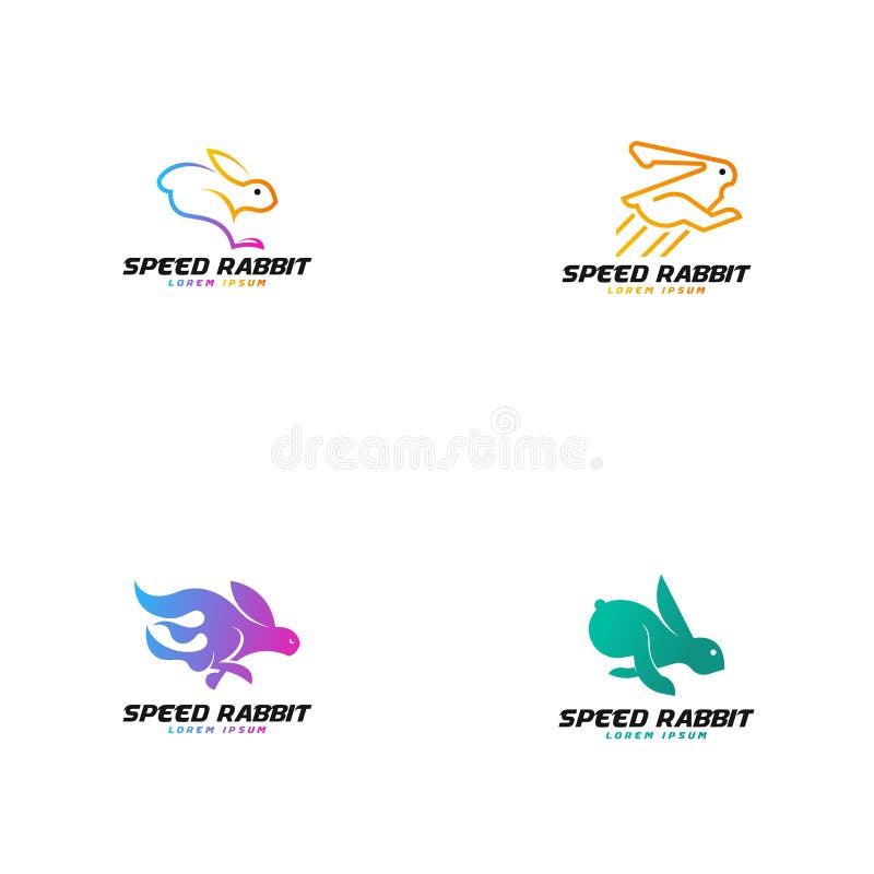 Speed Rabbit Logo Template Vector. Logo that Symbolizes Rabbits with ...