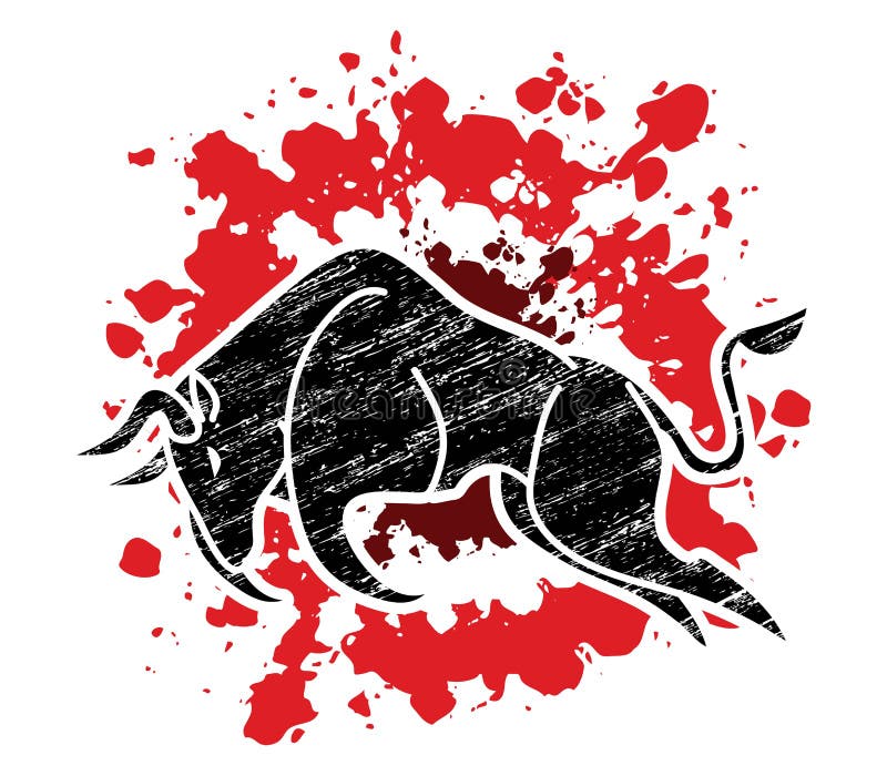 Bull Charging, Bull Attack Graphic Stock Vector - Illustration of ...