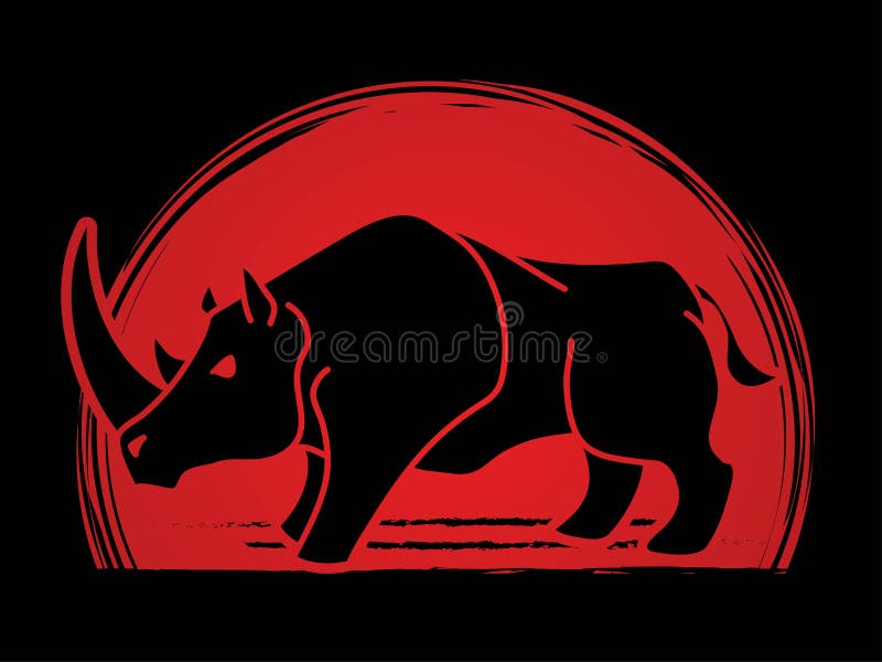 Angry Rhino Cartoon Graphic Stock Vector - Illustration of angry ...