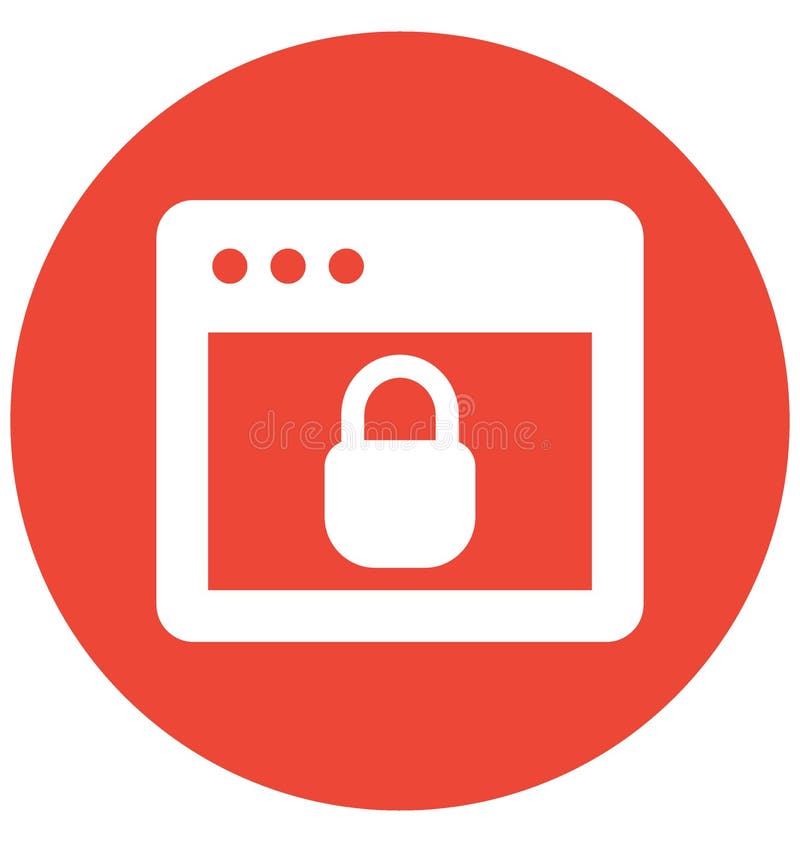 Screen Lock Vector Related To Web Browser Windows and Fully Editable ...