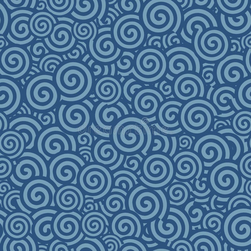 Abstract Blue Spiral Circle Seamless Background Stock Illustration ...