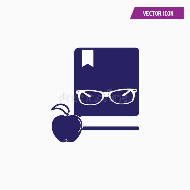 Blue Label Book Diary Icon with Glasses Stock Vector - Illustration of ...
