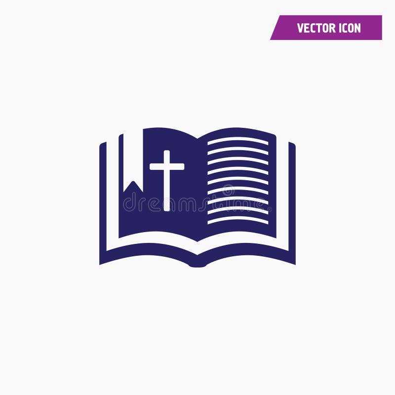 Open Religious Book Icon, Bible, Cross Stock Vector - Illustration of ...