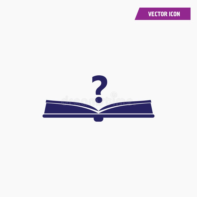 Blue Open Question Book Icon Stock Vector - Illustration of collection ...