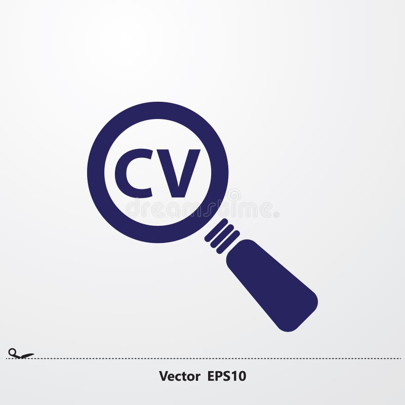 Blue Cv Search Icon in White Font Stock Vector - Illustration of design ...