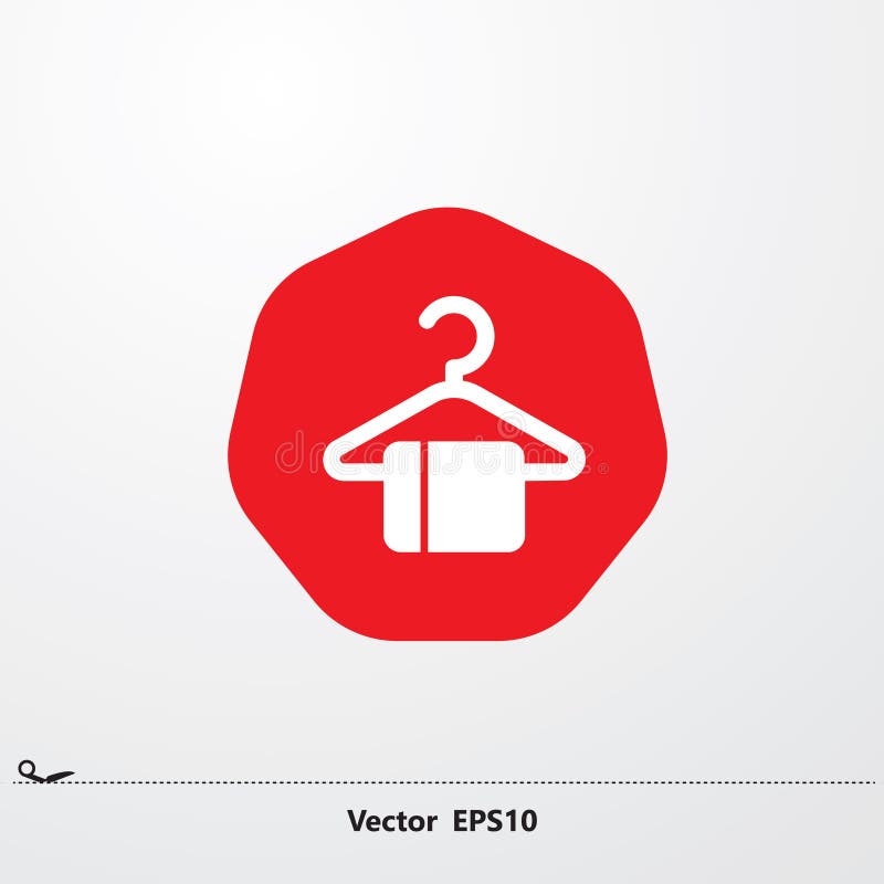 White Laundry Hanger Icon in Red Vector Eps10... Stock Vector ...