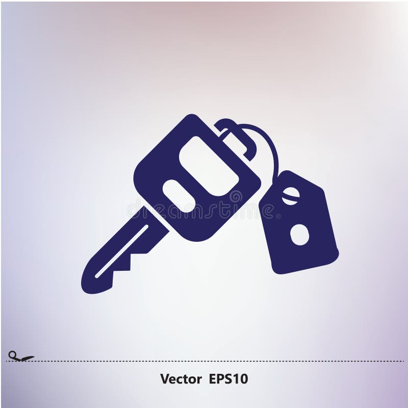 Blue Key with Keychain Icon Stock Vector - Illustration of press, icon ...