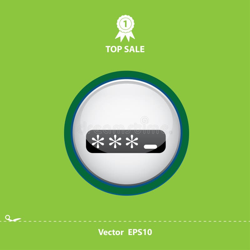 White Star Password Icon in Black Frame.. Stock Vector - Illustration ...