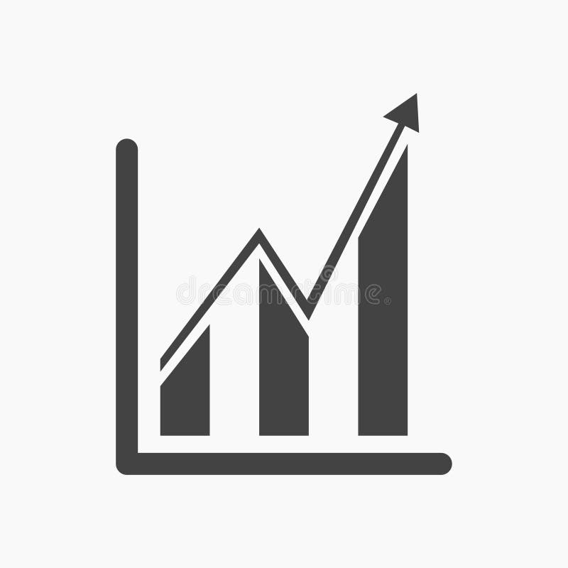 Black Rising Line Graphics Icon, Vector Stock Vector - Illustration of ...