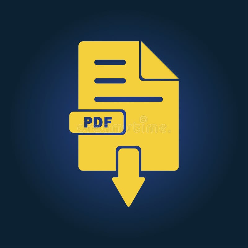 Yellow Pdf, File Download Icon on Black Font. Stock Vector ...