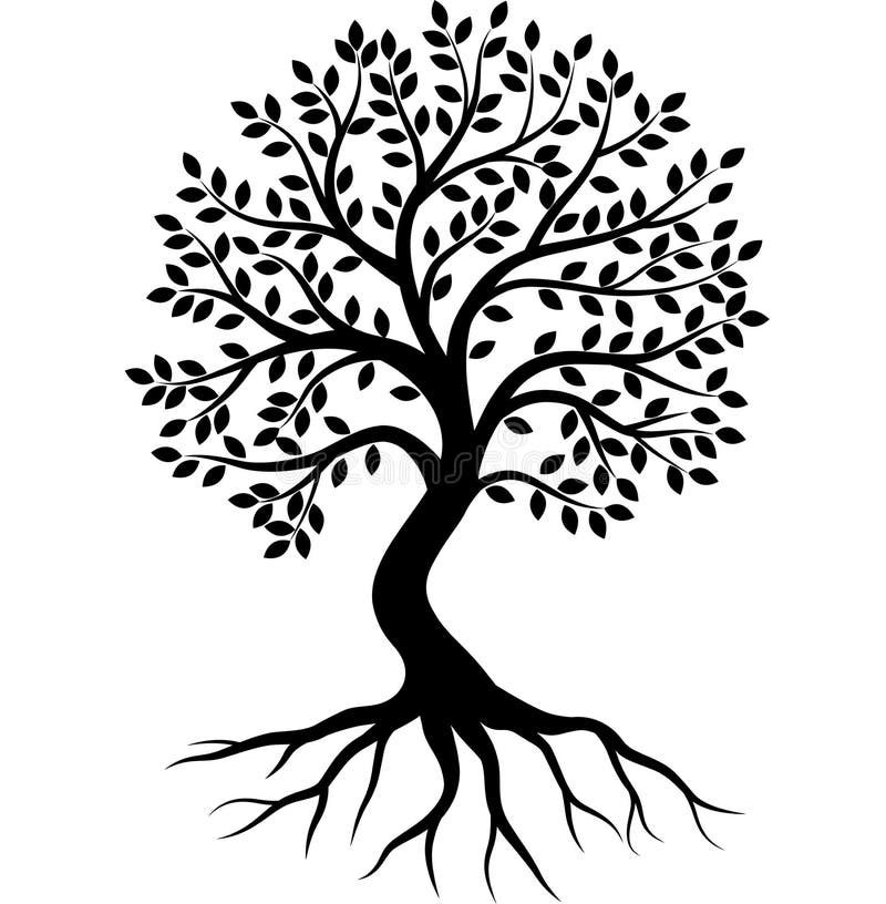 Tree silhouette cartoon stock vector. Illustration of life - 45759142