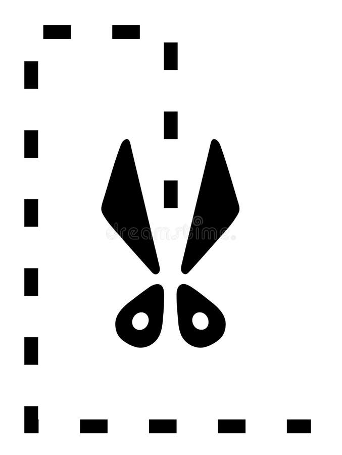 Vector Scissors Cutting Icon, Hair Cut Label. Cut Line on White ...