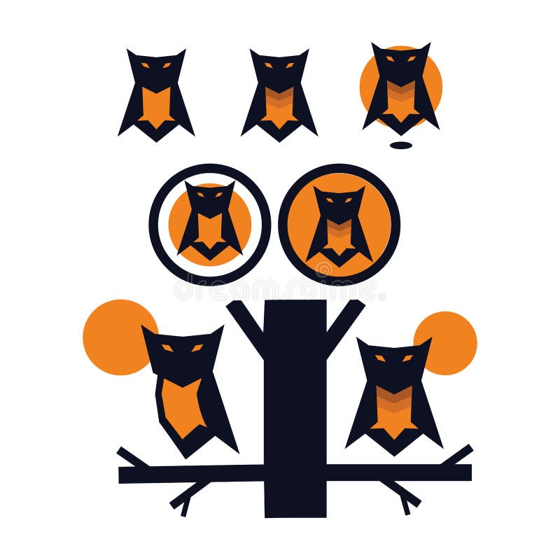 Original Owl Mascot Illustrations Bundels Stock Illustration ...