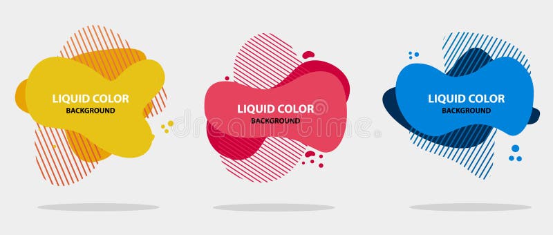 Abstract Liquid Shape. Modern Abstract Banner Set. Flat Geometric ...
