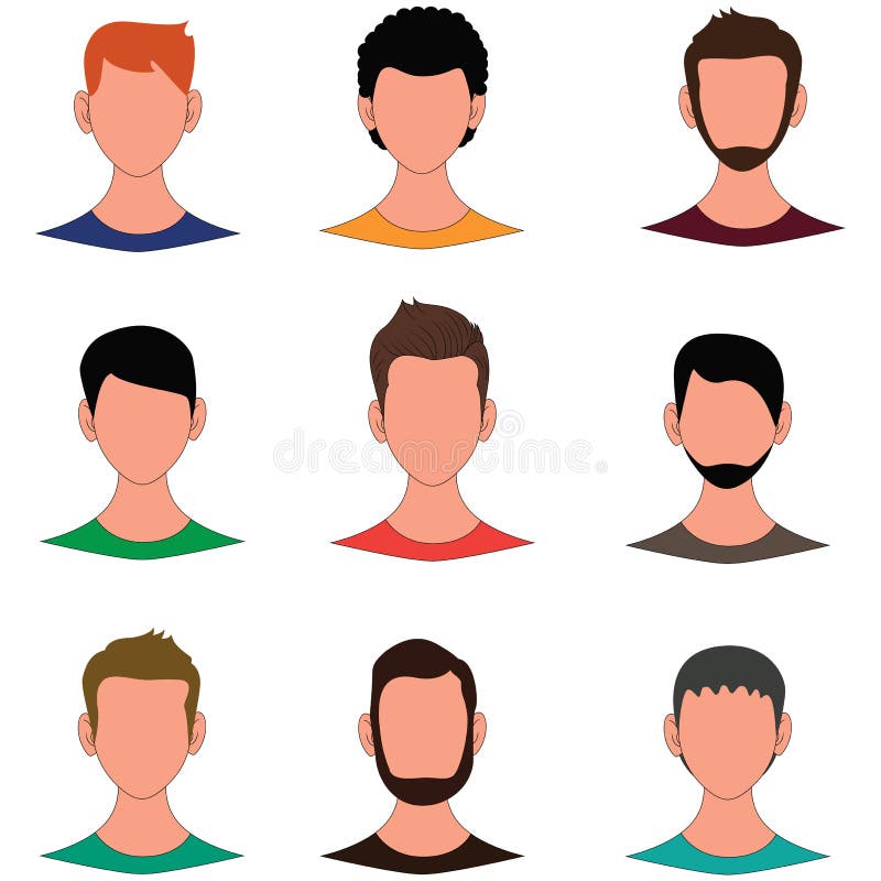 Male avatar human faces stock vector. Illustration of group - 148479776