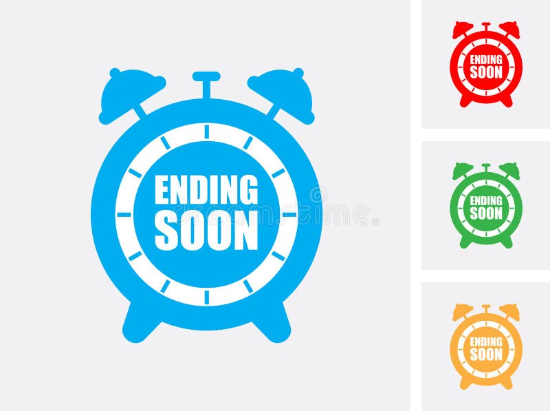 Ending Soon Alarm Clock Icon Set Stock Vector - Illustration of limited ...