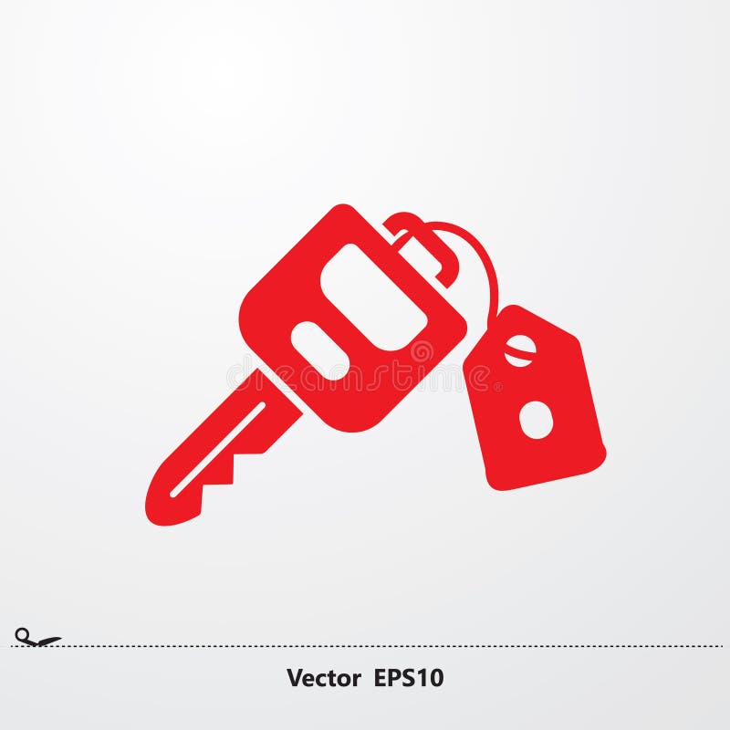 Red Key with Key Chain Icon Vector EPS10 Stock Vector - Illustration of ...