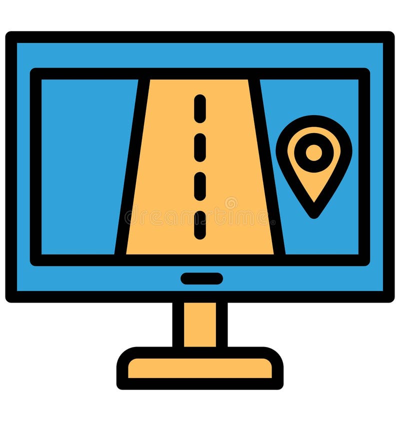 Navigation App Isolated Vector Icon Which Can Easily Modify or Edit ...
