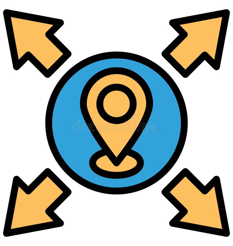 Driving Directions, Isolated Vector Icon Which Can Easily Modify or ...