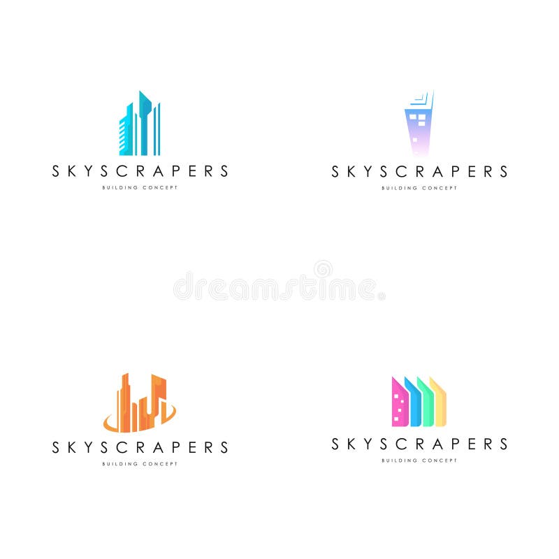 Skyscrapers Logo Template Vector. Unique Building Logo Concept Stock ...