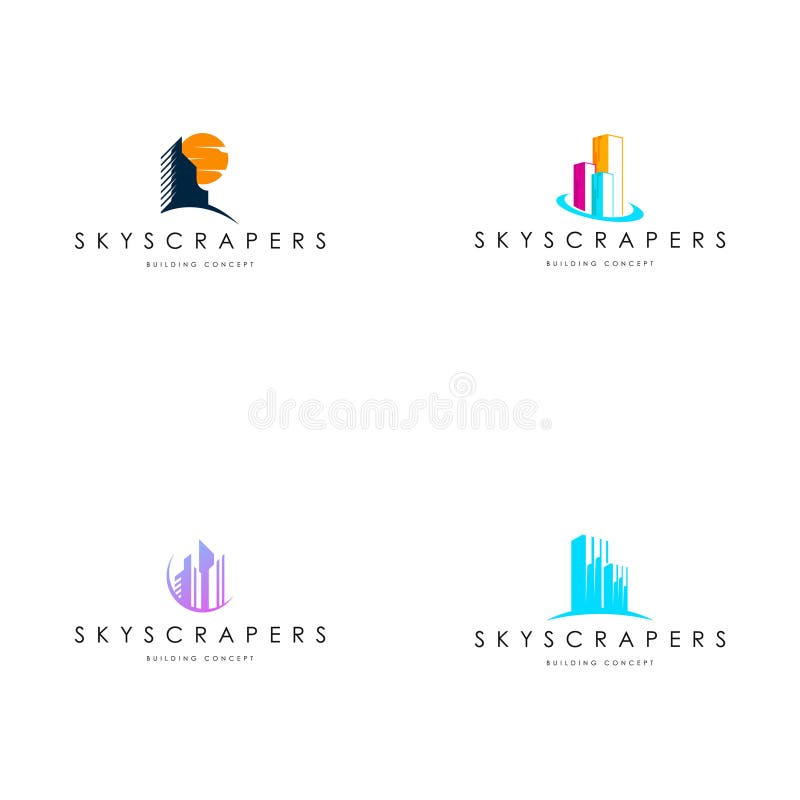 Skyscrapers Logo Template Vector. Unique Building Logo Concept Stock ...