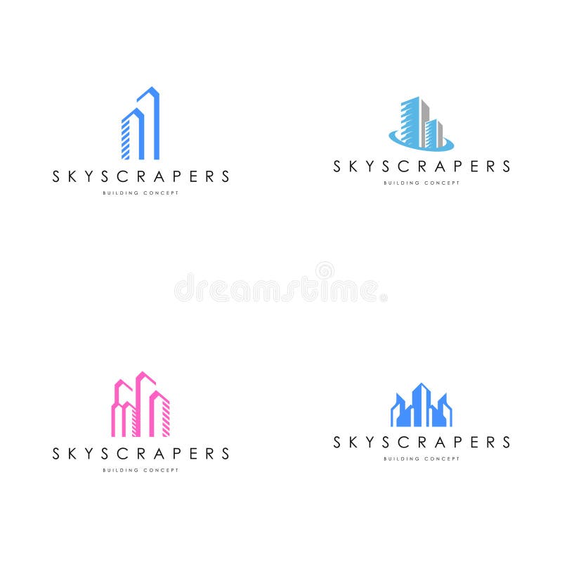 Skyscrapers Logo Template Vector. Unique Building Logo Concept Stock ...