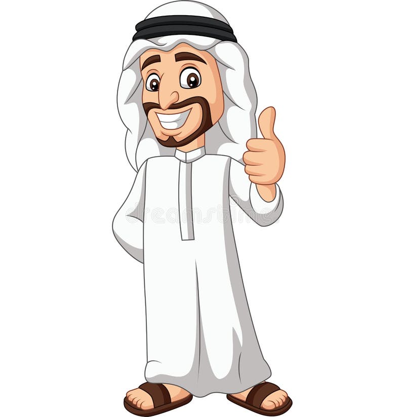 Cartoon Saudi Arab Man Giving a Thumb Up Stock Vector - Illustration of ...
