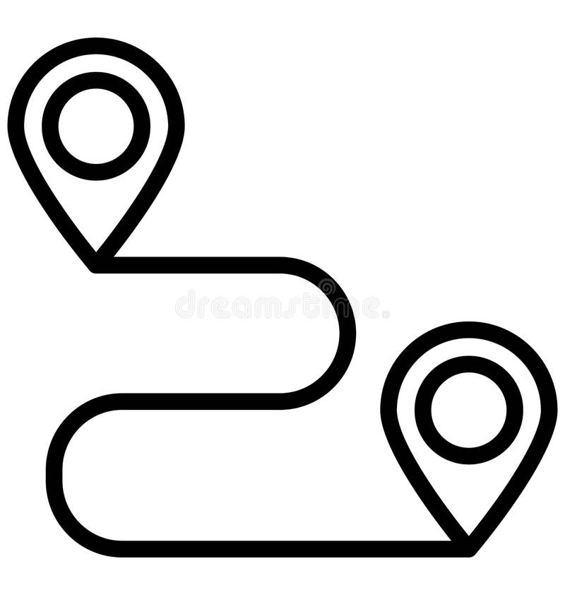 Direction, Distance Isolated Vector Icon Which Can Easily Modify or ...